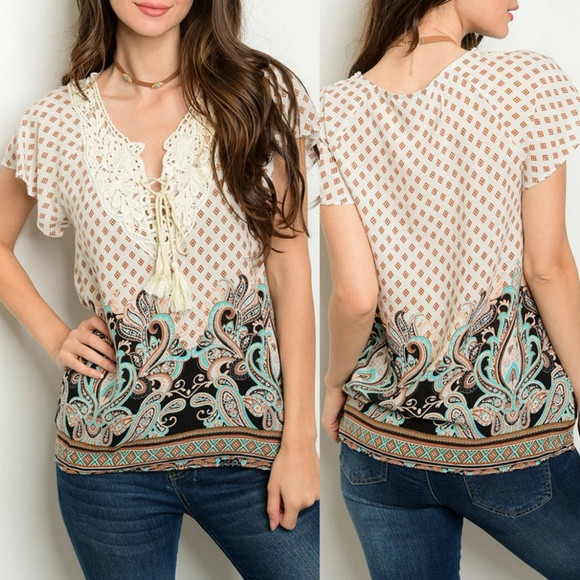 Grifflin Paris | Tops | Paisley Multi Top Grifflin Paris | Poshmark